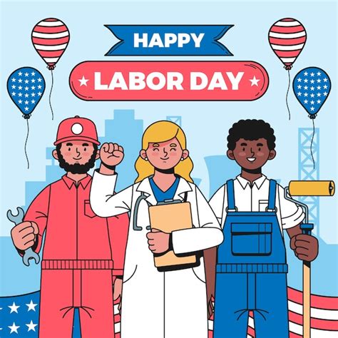 Free Vector Illustration For Us Labor Day Celebration