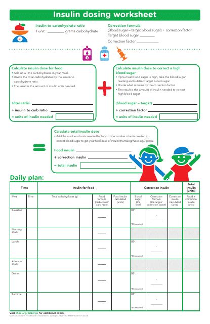 Insulin Dosing Worksheet Download Printable Pdf Templateroller