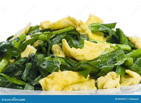 Scrambled Eggs And Chives Stock Image Image Of Food Stir 8433373