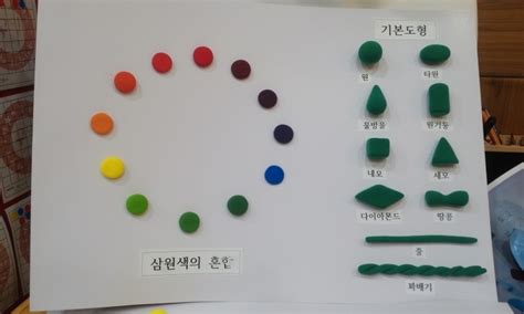 클레이 자격증반 색섞기기본도형 네이버 블로그
