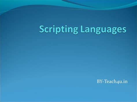 Scripting Languages Ppt