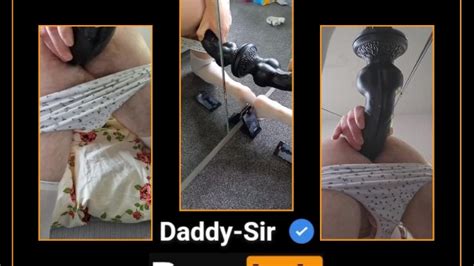 Tri View Xxl Dildo Riding With Multiple Angles Whil Crossdressed In Lingerie And Tights