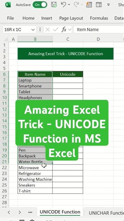 Amazing Excel Trick Unicode Function 📍📍 Excel Exceltips Exceltricks Shorts Ktanalytics