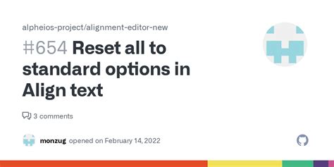 Reset All To Standard Options In Align Text · Issue 654 · Alpheios