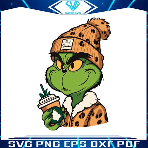 Grinch Boujee Merry Grinchmas Leopard Svg