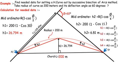 Curve Setting Out By Successive Bisection Of Arcs Land Survey