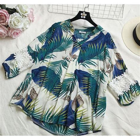 ※เสื้อชีฟอง สาวอวบ ลายดอก สไตล์เกาหลี♬ เสื้อผ้าผู้หญิงแฟชั่นหลี่งาม