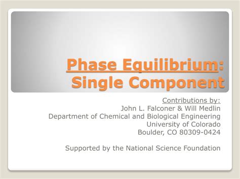 Ppt Phase Equilibrium Single Component Powerpoint Presentation
