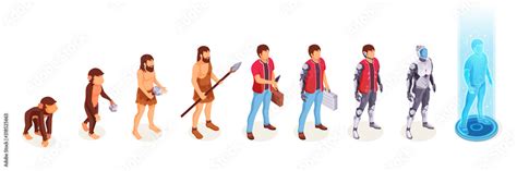 Human Evolution Of Man From Ape Monkey To Digital World Technology