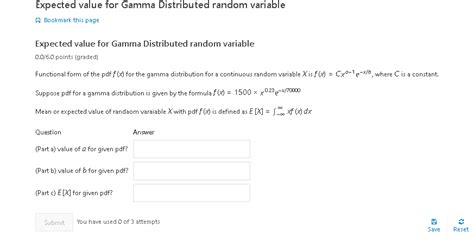 Solved Expected Value For Gamma Distributed Random Variable