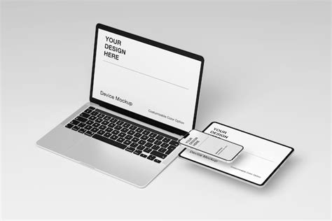 Premium Psd Editable Laptop Tablet And Phone Mockup Device Mockup With Minimal Background And