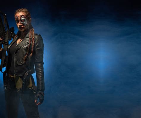 Download Wallpaper Weapons Robot Terminator T800 Cosplay Model Section Girls In Resolution