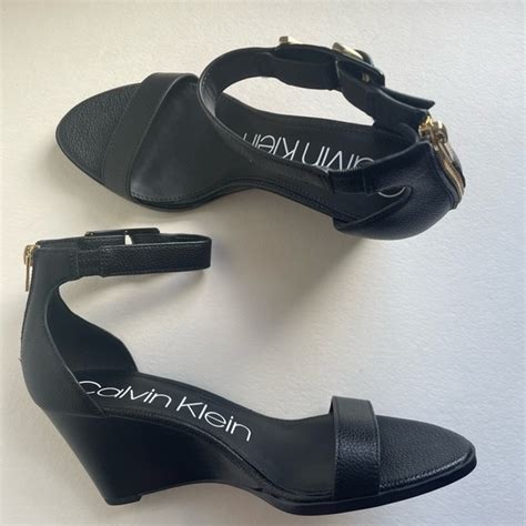 Calvin Klein Shoes Calvin Klein Wilhelmina Leather Wedge Sandal