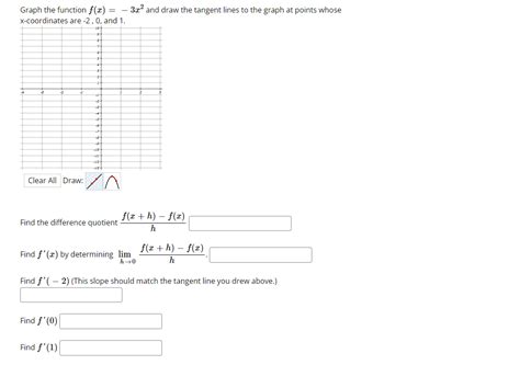 Solved Graph The Function Fx 3x2 ﻿and Draw The Tangent