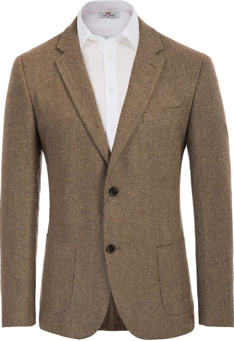 Pj Paul Jones Paul Jones Mens British Herringbone Tweed Blazer Wool