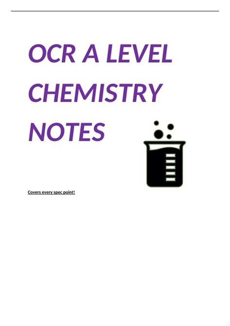 Summary Ocr A Level Chemistry Notes Made Using Mark Schemes Modules