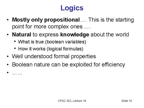 Finish Planning Propositional Logic Intro Syntax Computer Science
