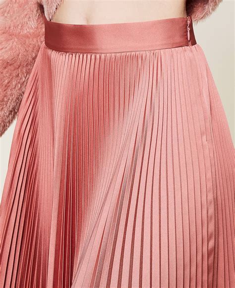 Falda Larga Plisada Mujer Rosa Twinset Milano