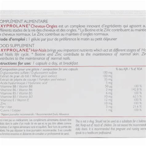 Oxyprolane Complément Cheveux Et Ongles Bio Recherche