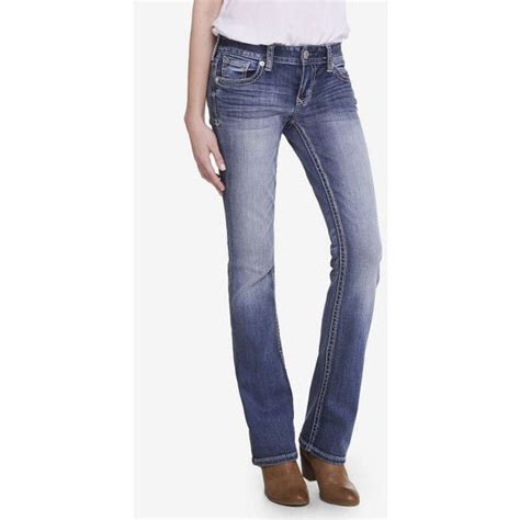 Express Medium Wash Low Rise Thick Stitch Barely Boot Jean