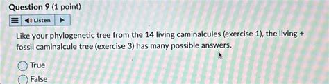 Solved Question 9 1 ﻿pointlike Your Phylogenetic Tree From