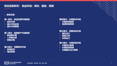 克拉克森研究：航运市场 现状、趋势、预测 龙de船人