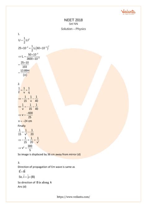 NEET Physics Question Paper With Answers Code NN Free Download