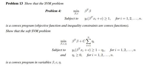 Solved Problem 13 Show That The Svm Problem Btb Problem 4