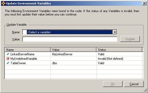 Environment And System Variables Embedding Parameters In Sql Code Combine Support