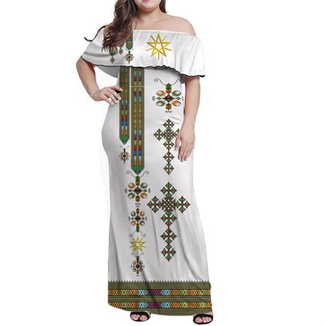 Ethiopian Hemen Dress And Hawaiian T Shirt Combo By Joyeahome