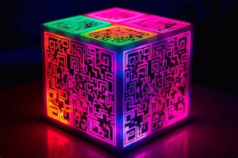 Premium Photo Qr Code With Neon Effect