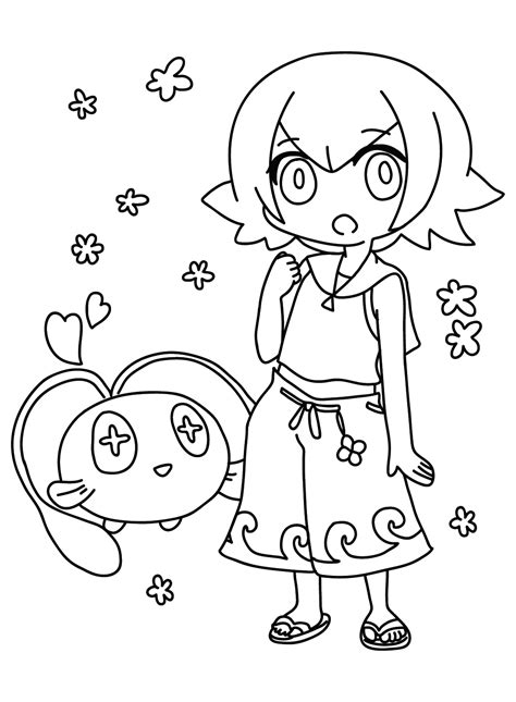 Lana Pokemon Coloring Sheet Free Printable Coloring Pages
