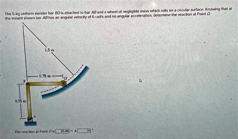 Solved The Instant Shown Bar Ab Has An Angular Velocity Of 6 Rads And