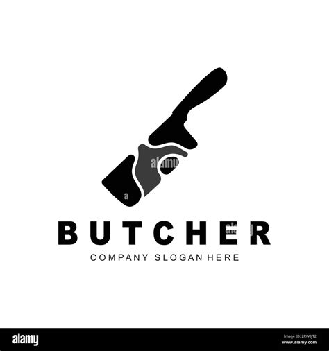Butcher Logo Design Knife Cutting Tool Vector Template Product Brand