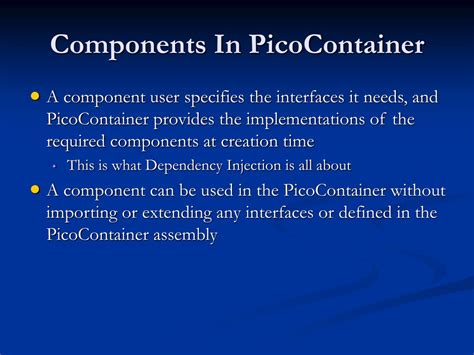 Ppt Lightweight Containers In Java Picocontainer Overview Powerpoint