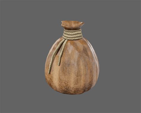 3d Model Medieval Crude Coinpurse Vr Ar Low Poly Cgtrader