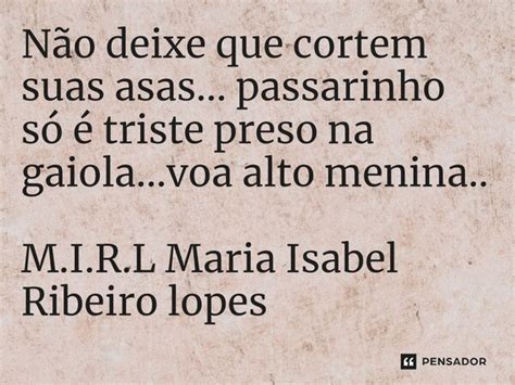 ⁠não Deixe Que Cortem Suas Asas Mirl Maria Isabel Ribeiro