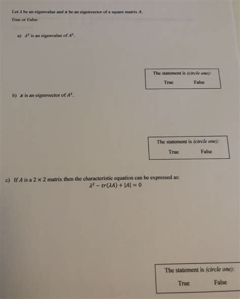Solved Let Be An Eigenvalue And X Be An Eigenvector Of A