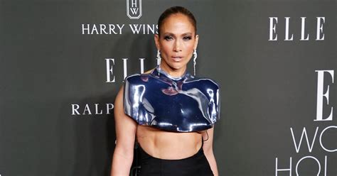 Jennifer Lopez Wears Unique Cropped Breastplate At Elle Awards Us Weekly