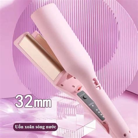 Máy Uốn Tóc Xoăn Sóng Nước Hippie 32mm Chất Liệu Gốm Sứ Ceramic Cao Cấp