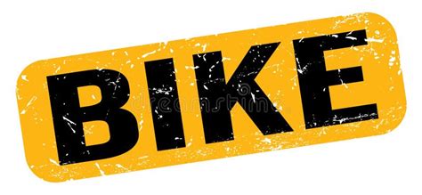 bike text on yellow black grungy stamp sign stock illustration