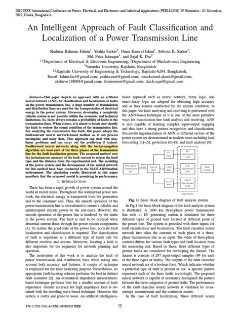 An Intelligent Approach Of Fault Classification And Localization Of A