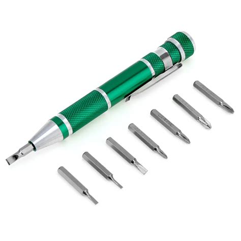 Multifunction 8 In 1 Mini Aluminum Precision Pen Screw Driver Screwdriver Set Repair Tools Kit