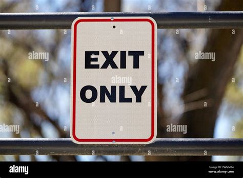 Exit Only Sign Signage Stock Photo Alamy