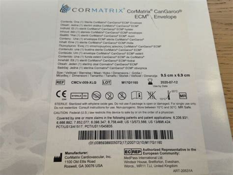 New Cormatrix Cmcv 009 Xlg Sterile Kangaroo Ecm Envelope 95cm X 69cm