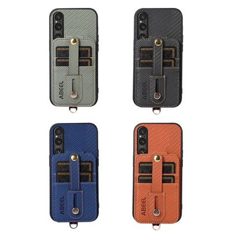 For Sony Xperia V Abeel Carbon Fiber Rfid Card Holder Phone Case Black Alexnld Com