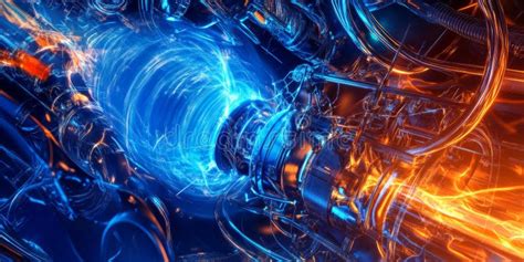 A Vibrant 3d Background Of A Sci Fi Energy Reactor Core Pulsating With