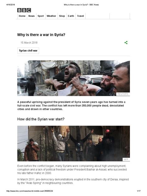 Why Is There A War In Syria Bbc News Pdf Syrian Civil War