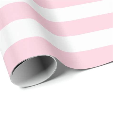 Large Light Pink And White Stripes Wrapping Paper Zazzle