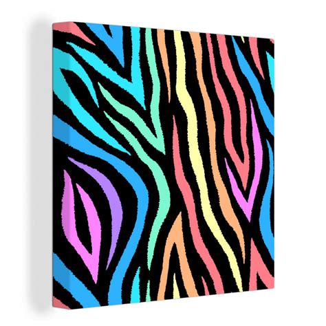 Onemillioncanvasses® Leinwandbild Muster Zebra Farben 1 St